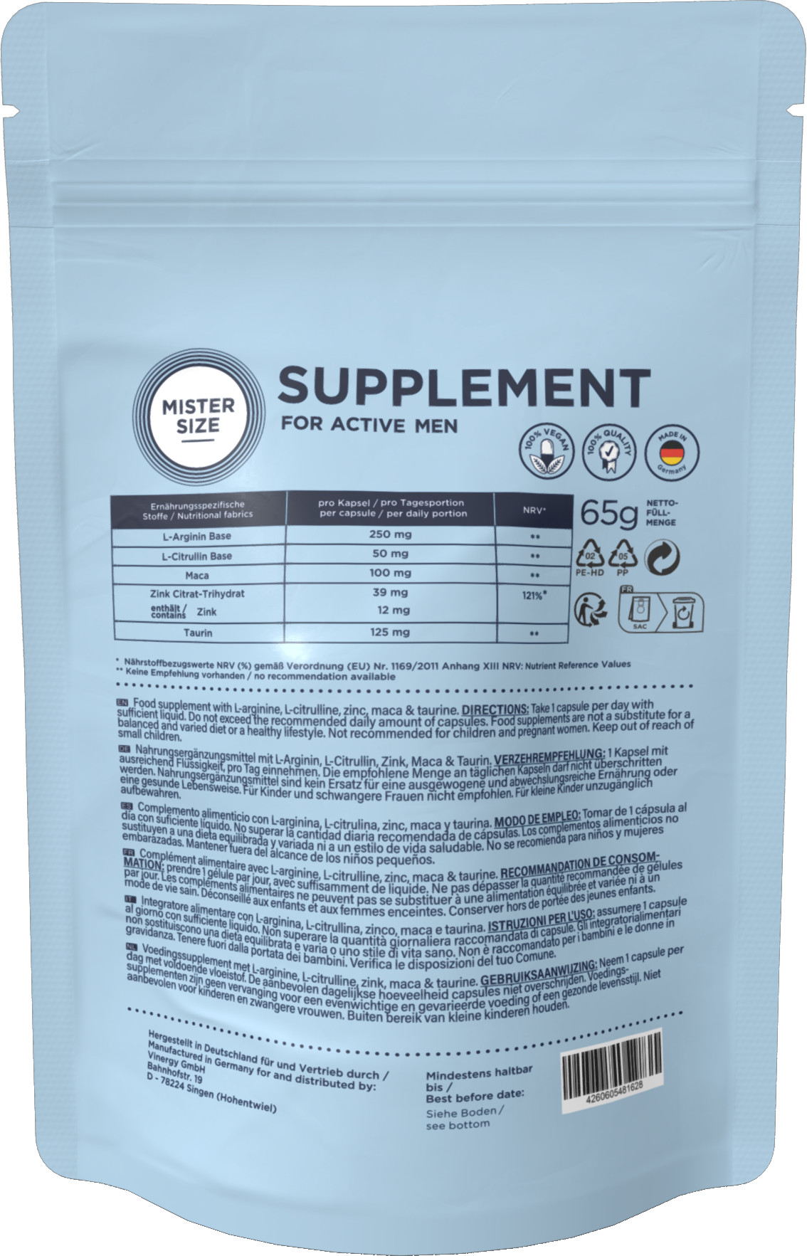 MISTER SIZE Supplement for active men - Maisto papildai